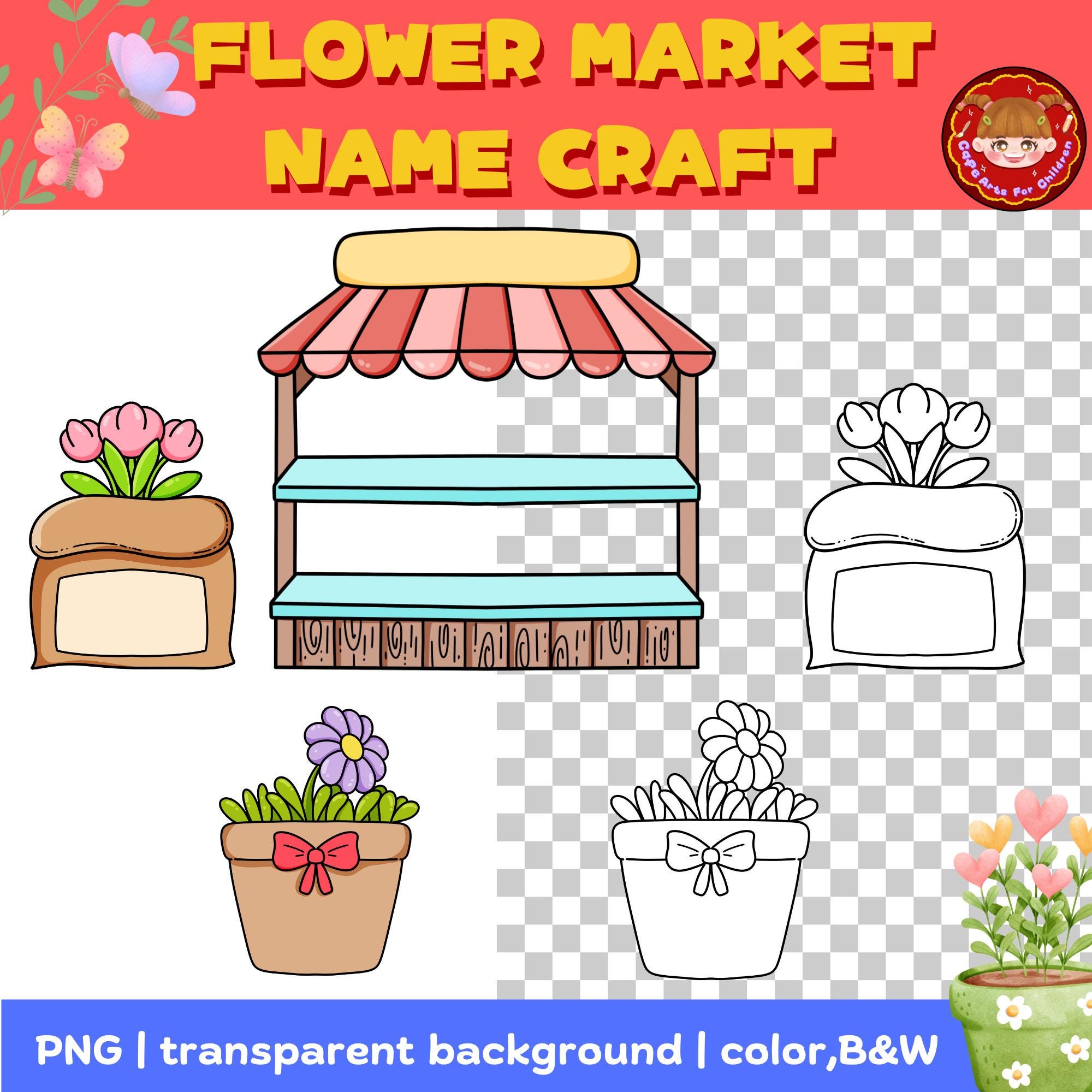 Flower Market Name Craft Kit: Spring Classroom Activity (PDF & PNG) - Etsy