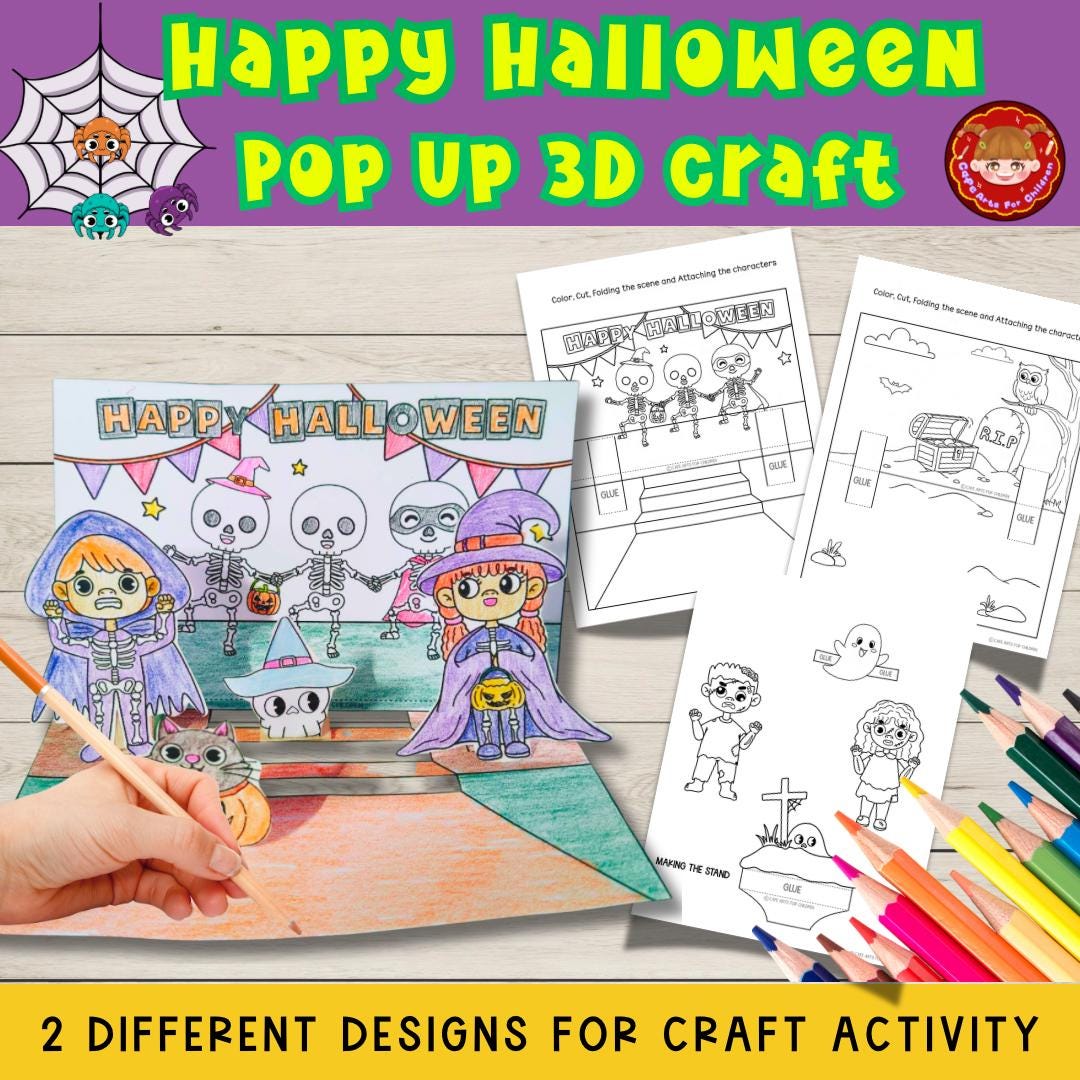 Halloween 3D Pop up Diorama, Paper Craft Template (digital Download) - Etsy