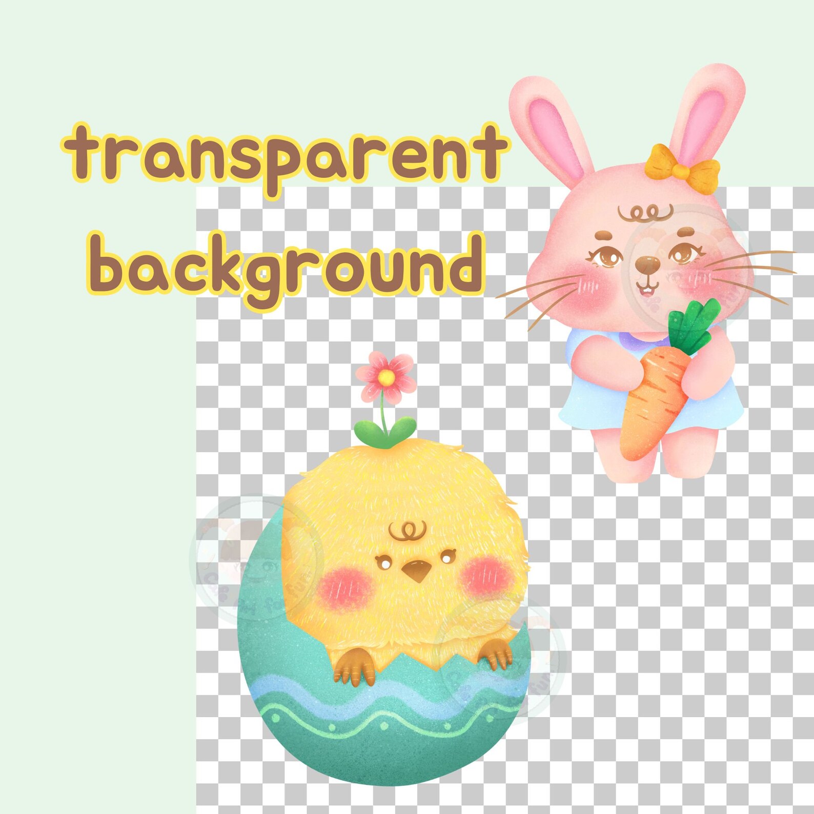 Easter Clipart Bundle, Easter Egg, Bunny Characters, Chicken Baby ...