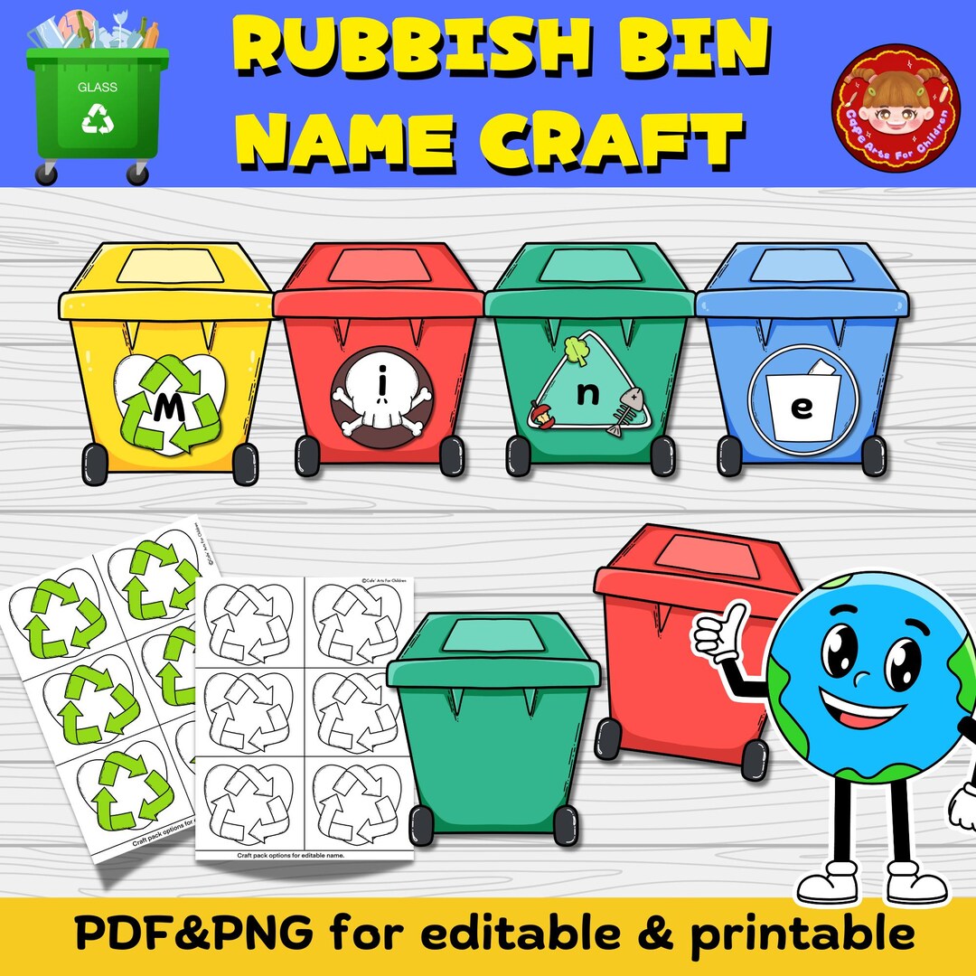 Zero Waste Craft, Recycled Art Project, DIY Editable Earth Name Craft ...