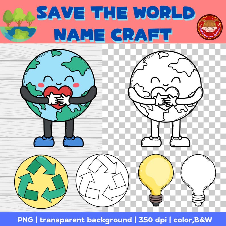 Earth Day Craft Activity, Kids Craft Printable, DIY for Earth Day, Eco ...