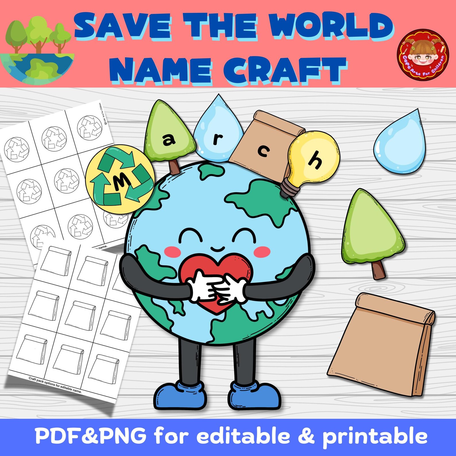Earth Day Craft Activity, Kids Craft Printable, DIY for Earth Day, Eco ...