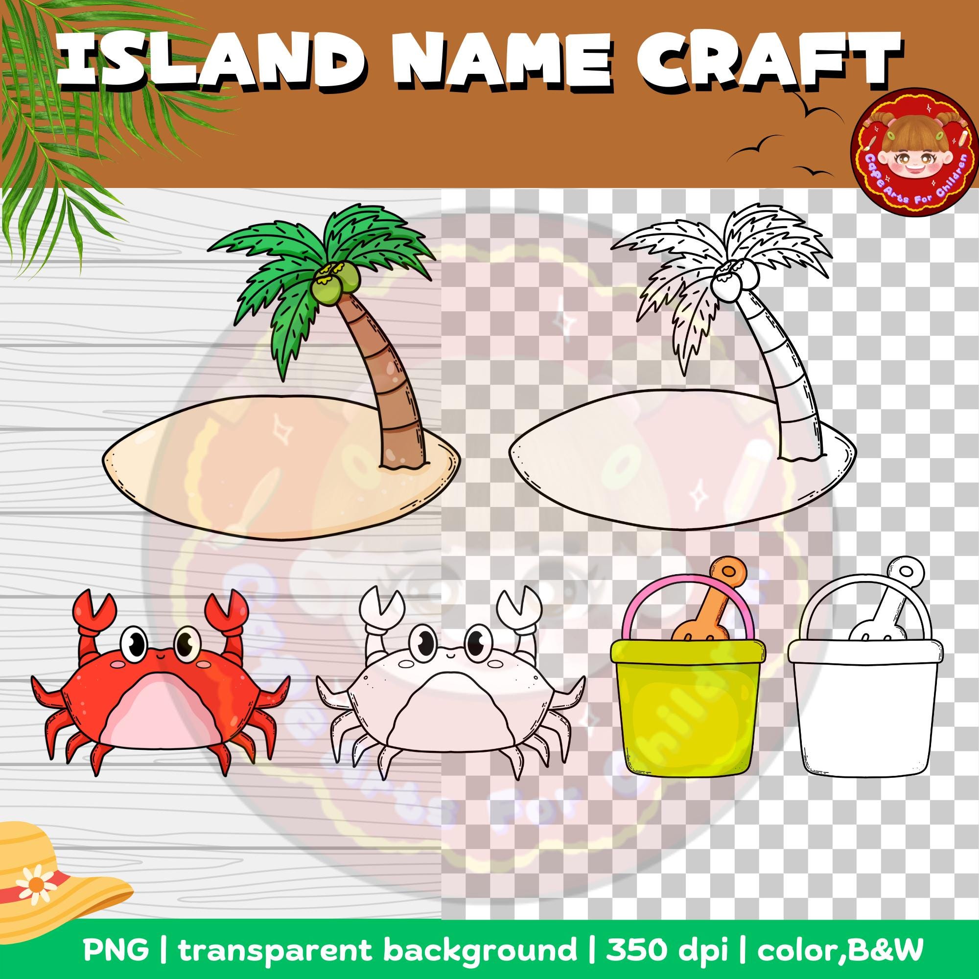 Editable Island Name Craft, Summer Crafting Activity, Bulletin Board ...