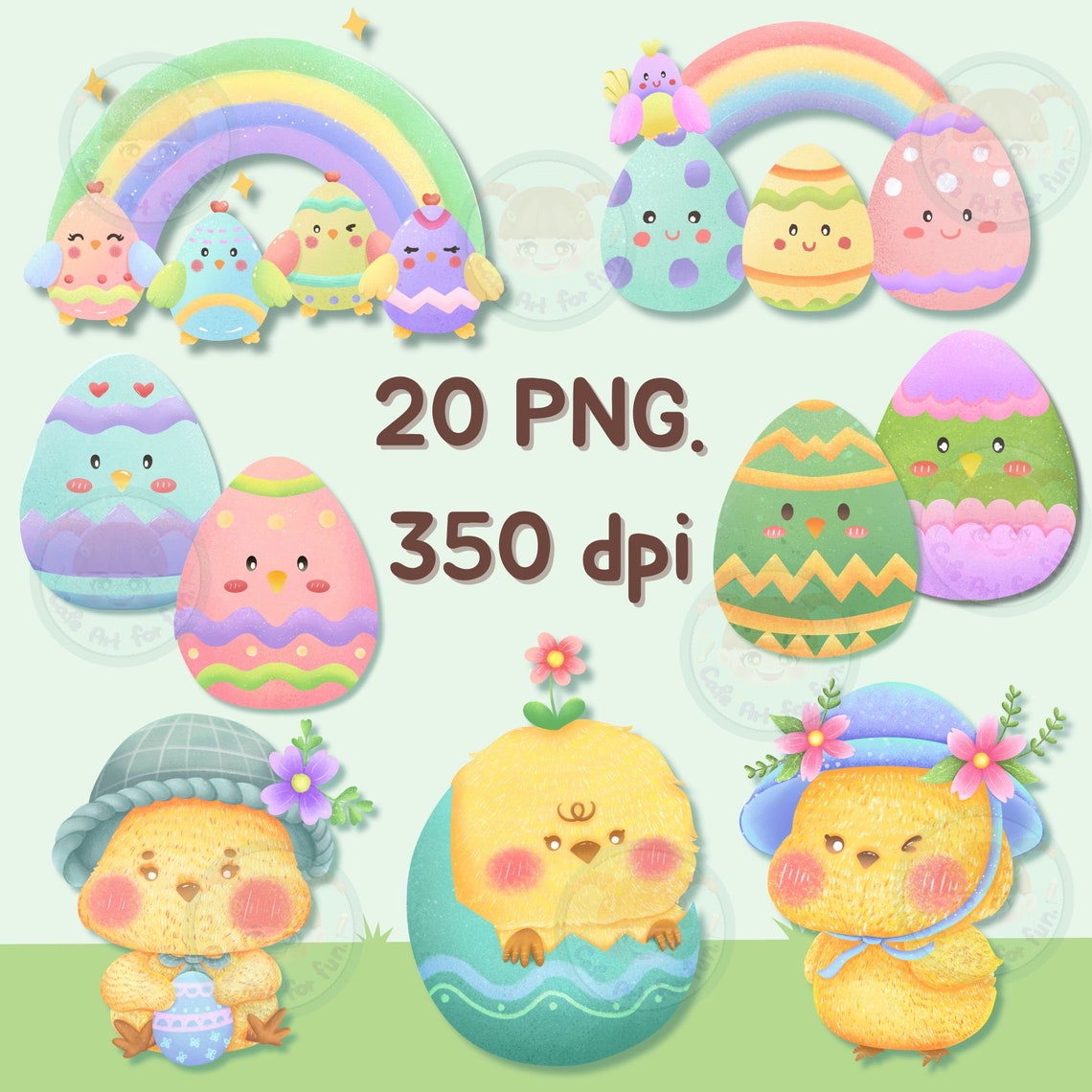 Easter Clipart Bundle, Easter Egg, Bunny Characters, Chicken Baby ...