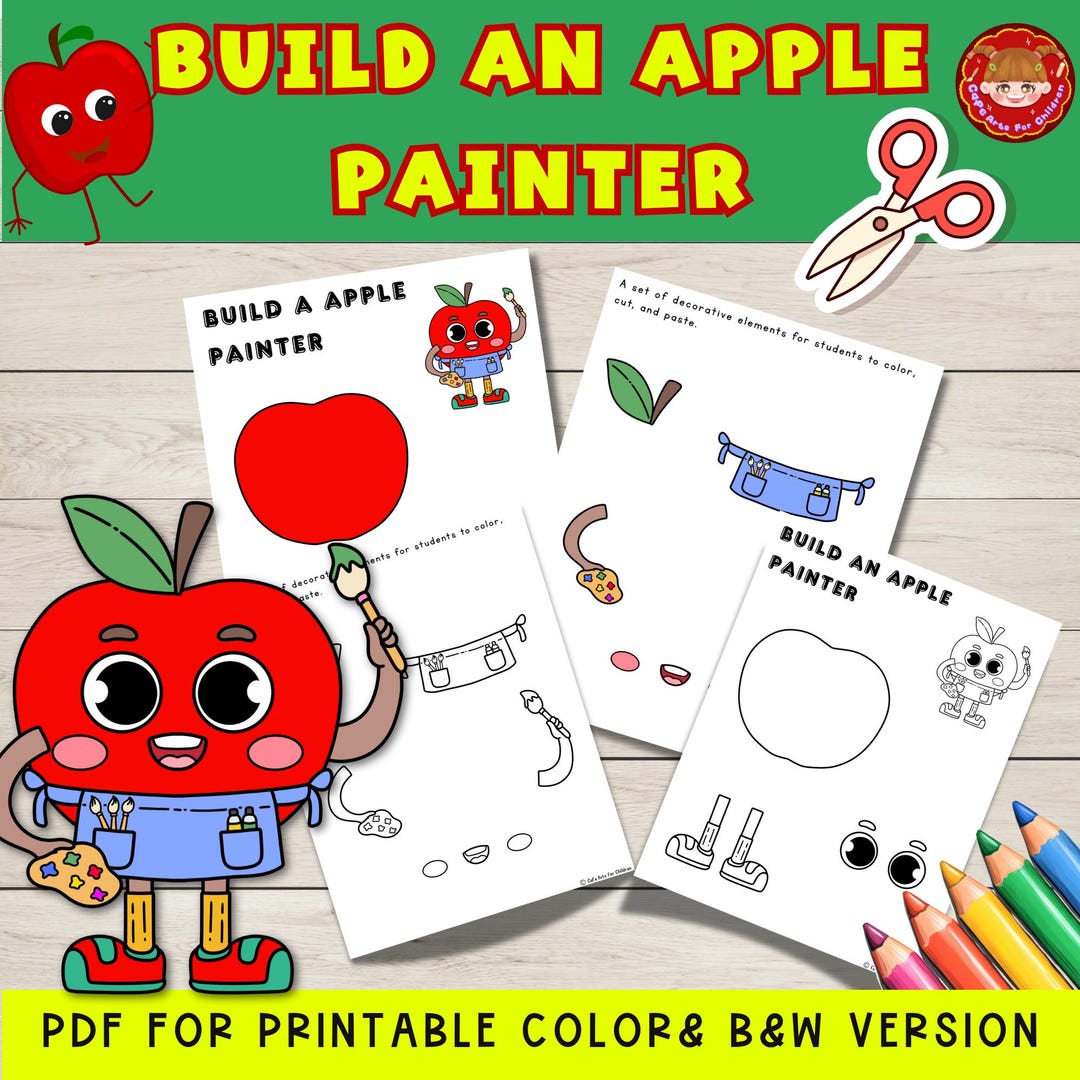 Printable Apple Craft, Back to School Activity, First Day of School ...