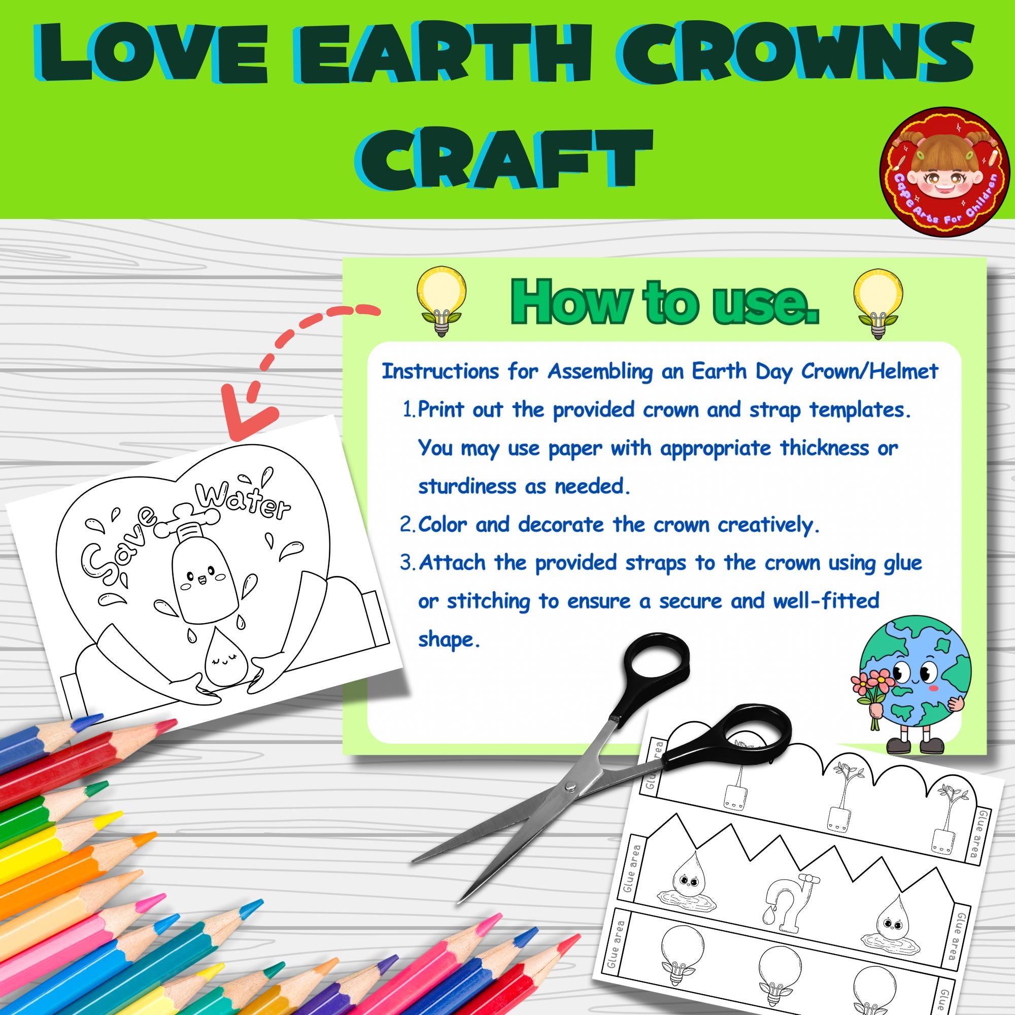 Earth Day Crown Craft for Kids | Printable Earth Day Hat | Recycle ...