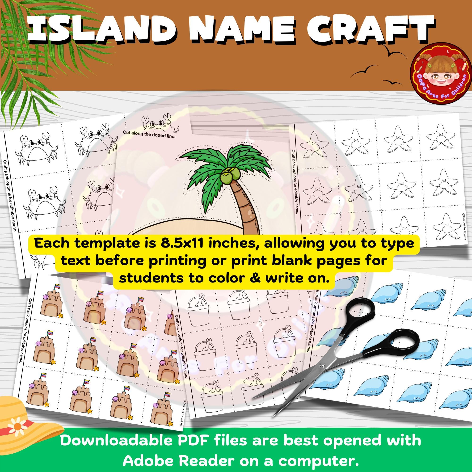 Editable Island Name Craft, Summer Crafting Activity, Bulletin Board ...