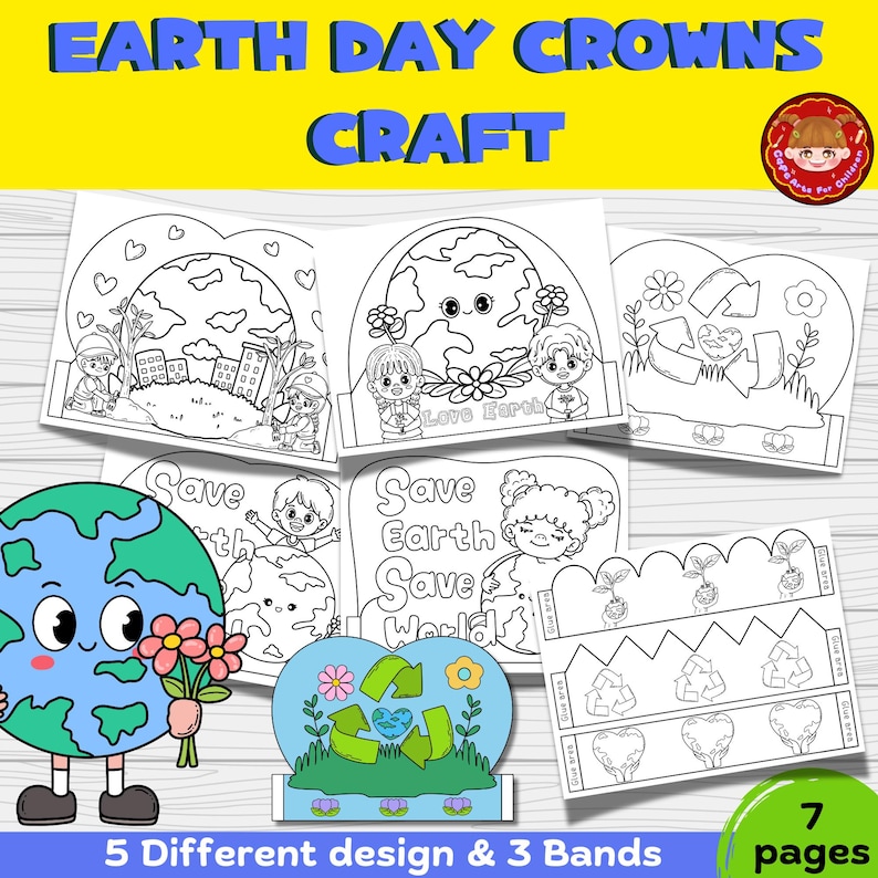 Earth Day Crown Craft, Paper Crown Template, DIY Crown for Earth Day ...