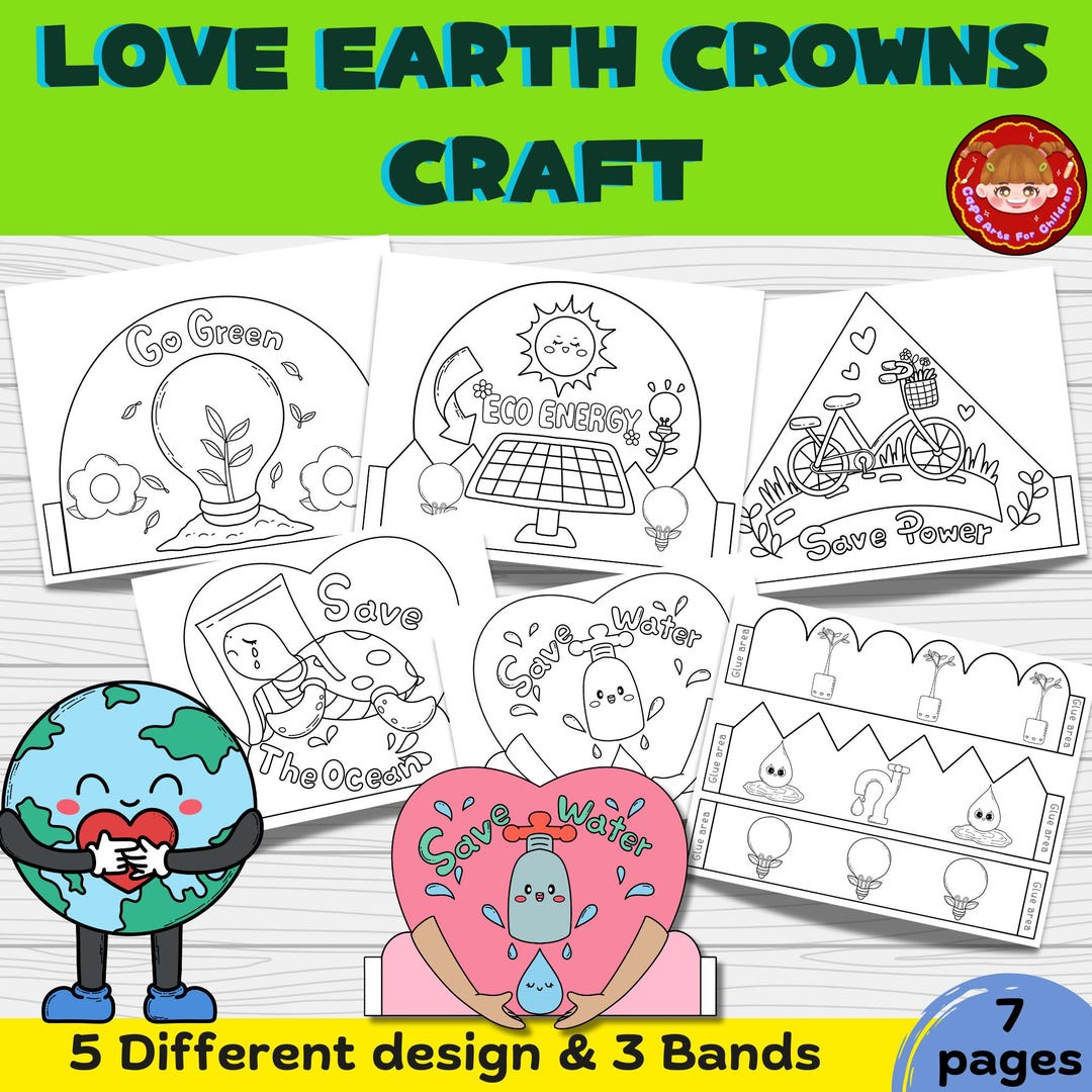 Earth Day Crown Craft for Kids | Printable Earth Day Hat | Recycle ...