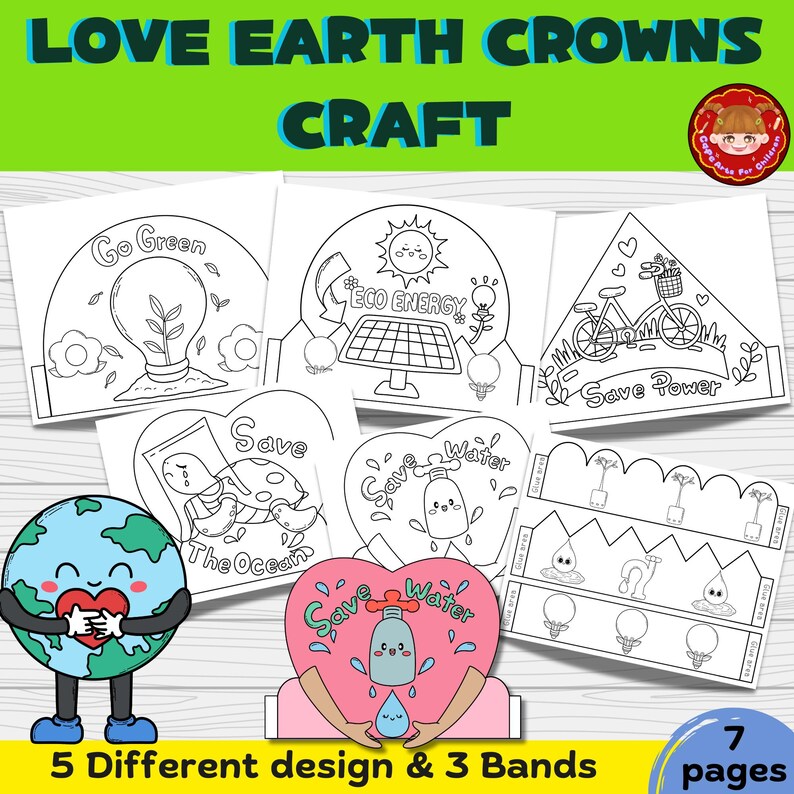 Earth Day Crown Craft for Kids | Printable Earth Day Hat | Recycle ...