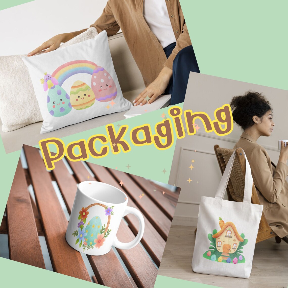 Easter Clipart Bundle, Easter Egg, Bunny Characters, Chicken Baby ...