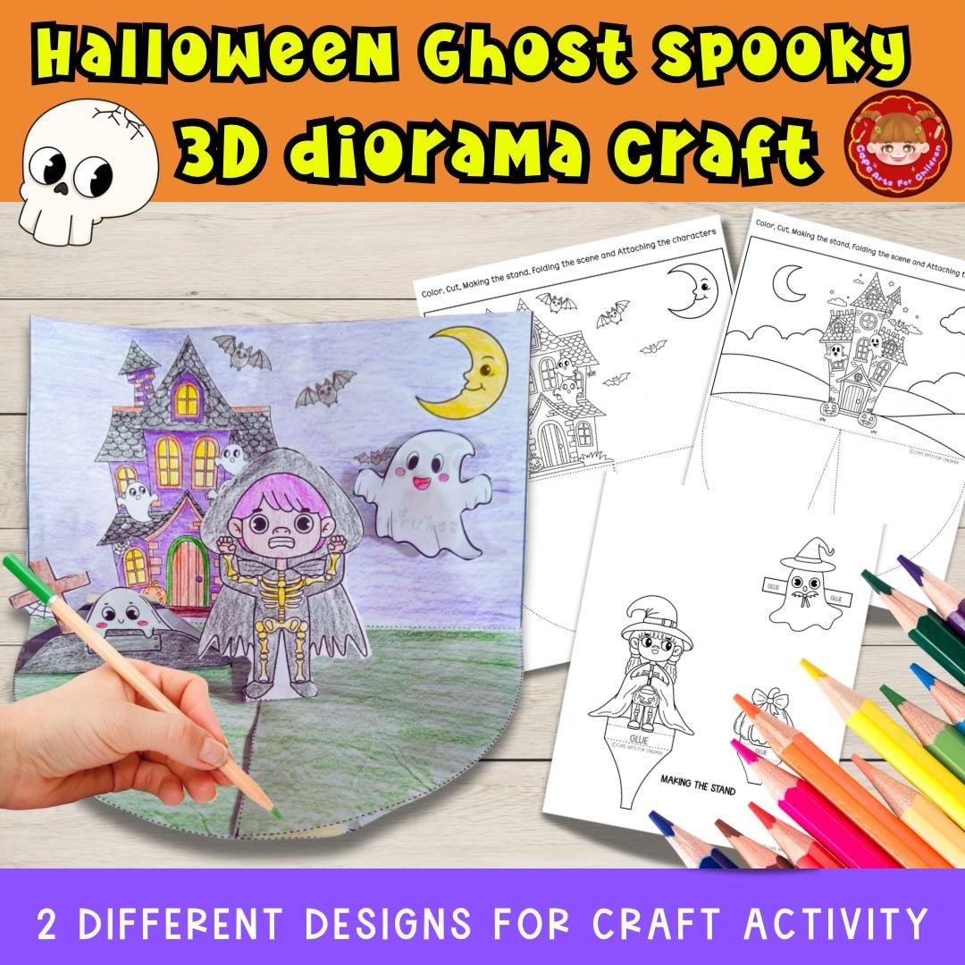 Halloween Haunted House 3D Diorama Kit, Printable Paper Craft (PDF ...