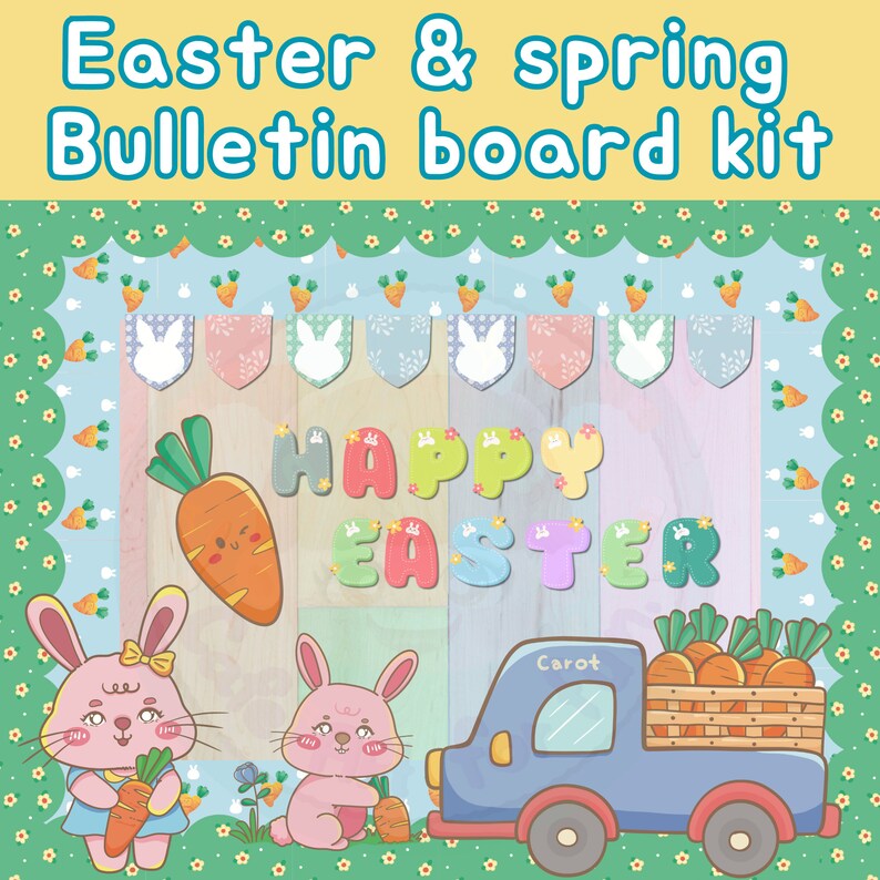 Easter Spring Bulletin Board Kit: Classroom Decor (PDF) - Etsy