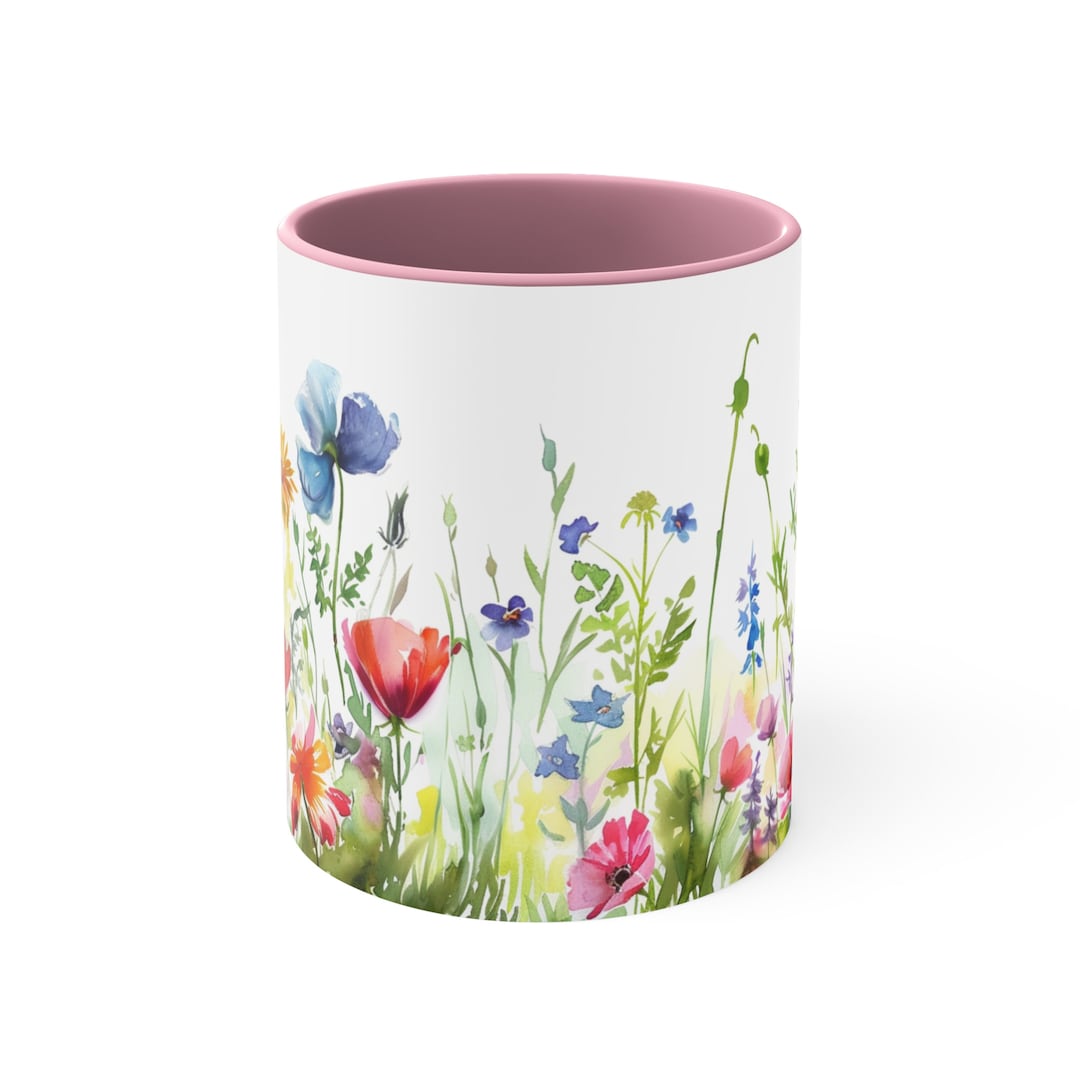 Pressed Flower Mug Dried Flower Ceramic Cup Botanical Mug Gift Floral ...