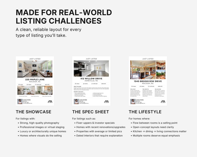 Just Listed Flyer Template for Realtors | Canva Real Estate Flyer ...
