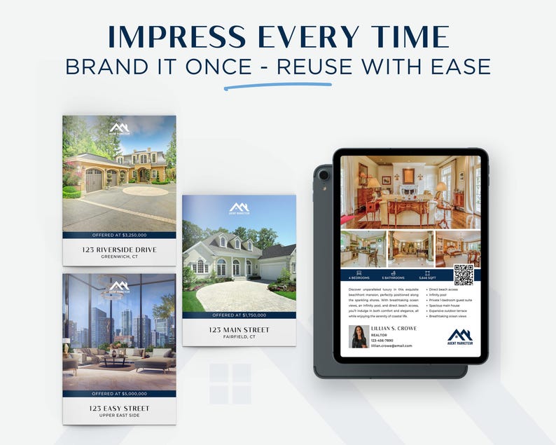 Luxury Real Estate Flyer 2-sided | Modern 8.5x11in Canva Template for ...