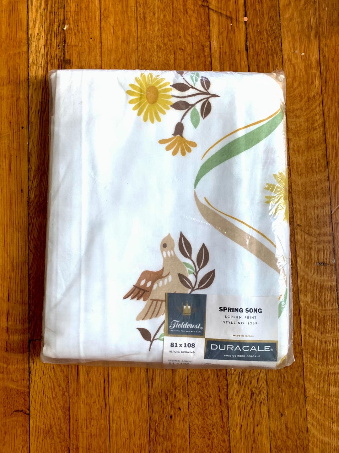 NIP Fieldcrest Duracale “spring Song” Vintage 1950s Bird Floral ...