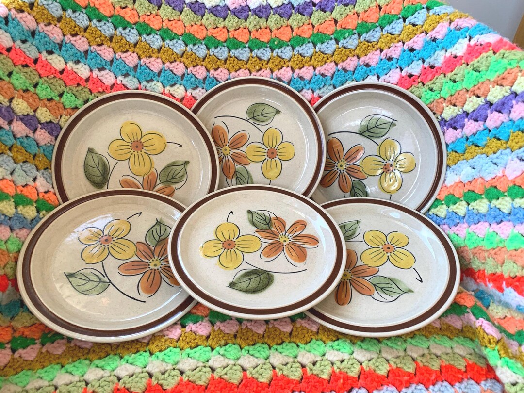 Vintage Priscilla Lane Stonebridge Salad Plates Dansico Collection Set ...