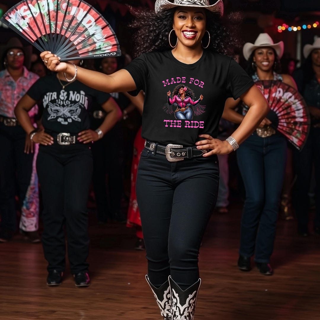 Black Cowgirl T-shirt, Tiktok Line Dance, Trail Ride Shirt, Where Them ...