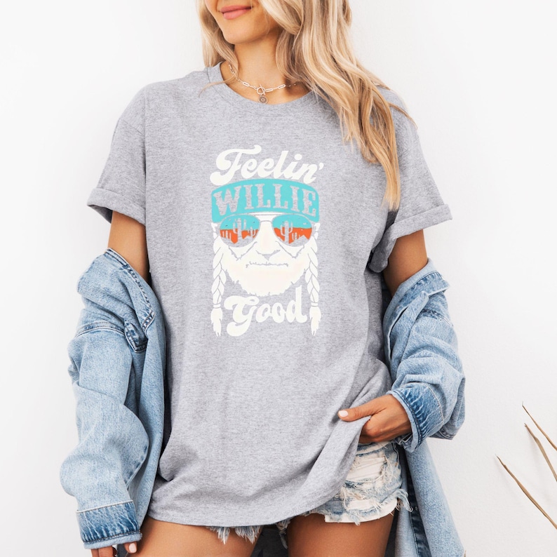 Retro Outlaw Shirt, Feelin' Willie Good T-shirt, Funny Unisex Country ...