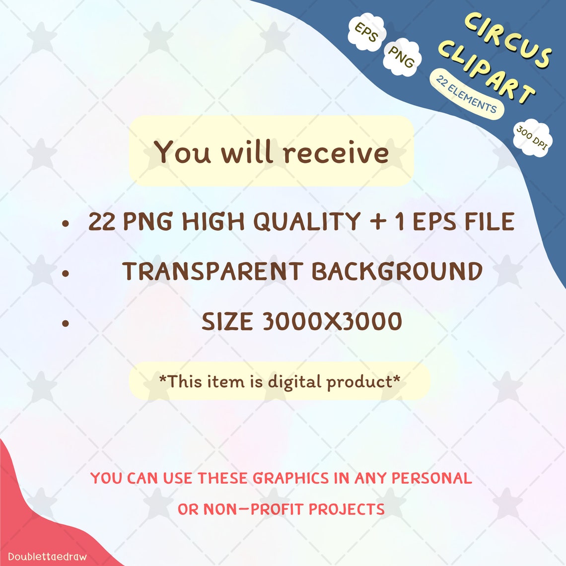 Circus Clipart PNG, Digital Stickers Clipart, Digital Download ...