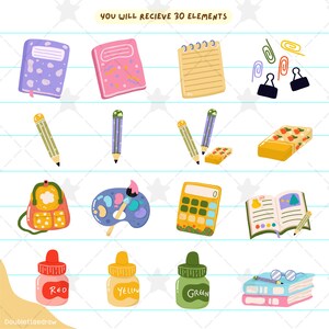 School Days : Back to School Clipart Png, Digital Stickers Clipart ...