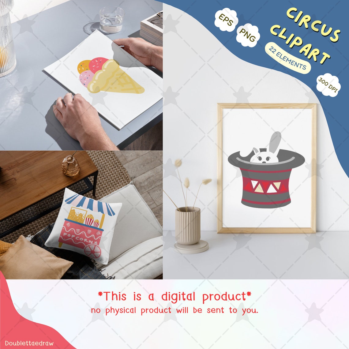 Circus Clipart PNG, Digital Stickers Clipart, Digital Download ...