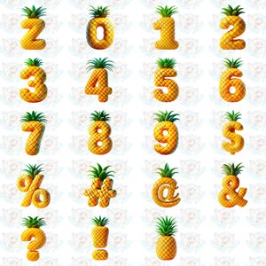 Pineapple Alphabet & Numbers, Fruit Alphabet, Summer, Fun, Kids Party ...