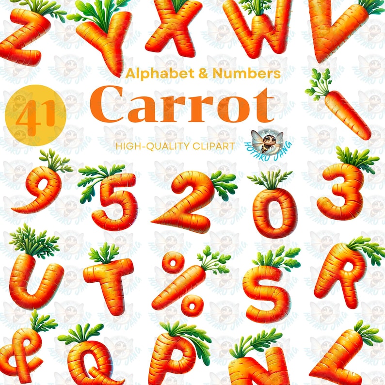 Carrot Alphabets & Numbers, Carrot Alphabet, Easter Alphabet, Easter ...