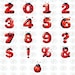 Ladybug Alphabet Clipart: Red & Black Polka Dot Numbers (digital ...