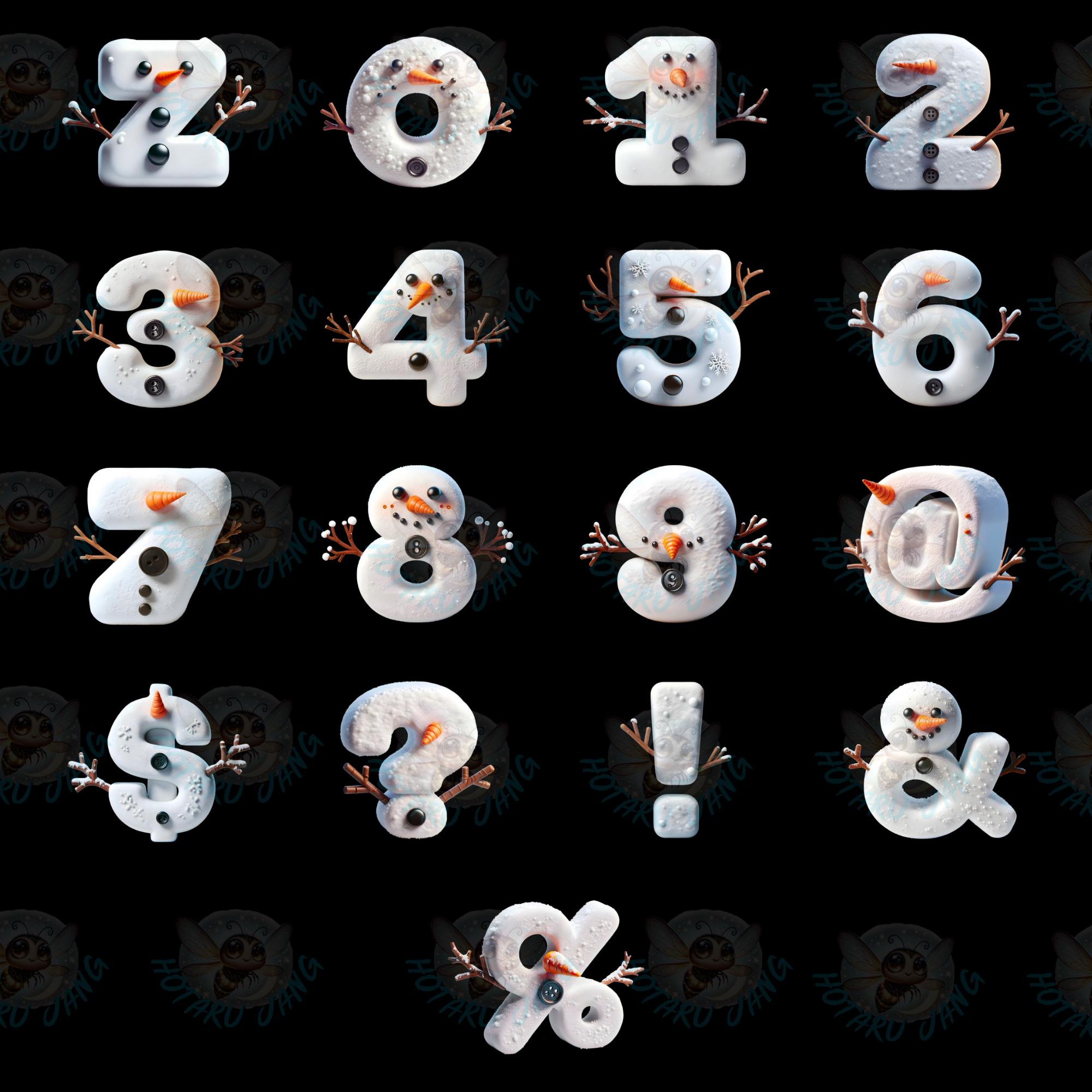 Snowman Alphabet&numbers Clipart Snowman Letters Numbers Clipart ...