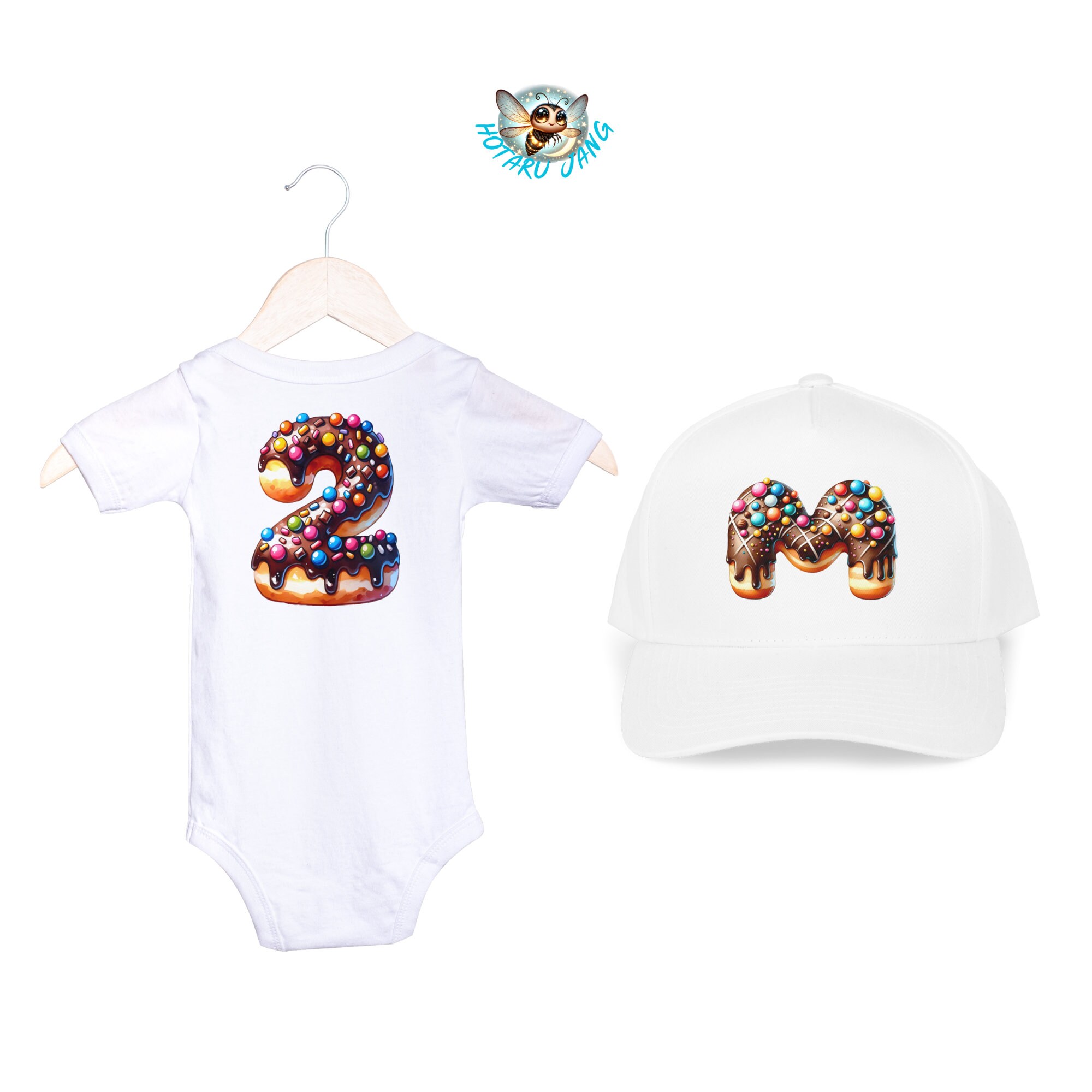 Donut Alphabet & Numbers Clipart 36-piece Watercolor Set Sweet-themed ...