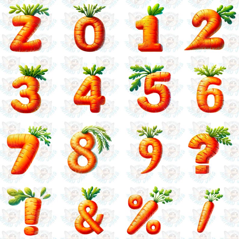 Carrot Alphabets & Numbers, Carrot Alphabet, Easter Alphabet, Easter ...