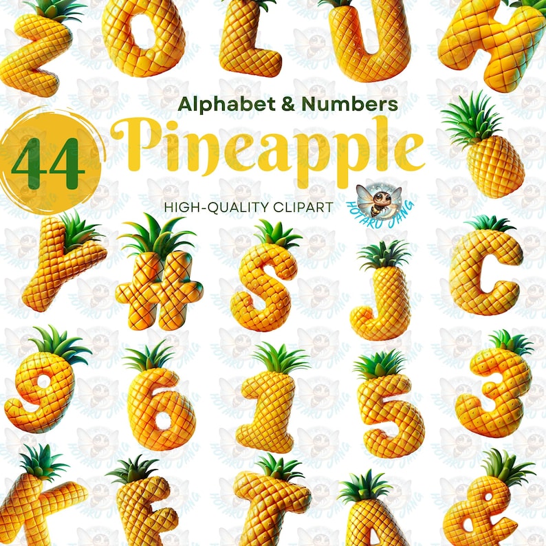 Pineapple Alphabet & Numbers, Fruit Alphabet, Summer, Fun, Kids Party ...