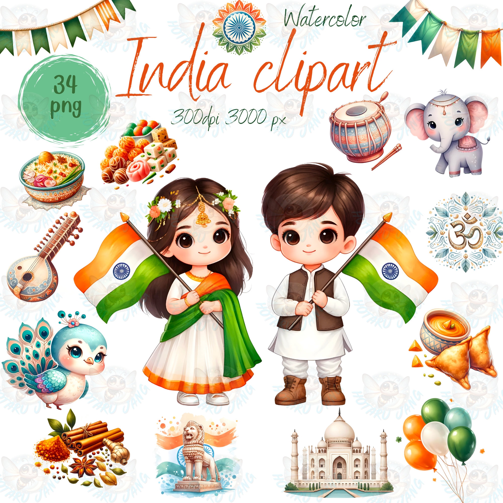 India Clipart, India Culture Clipart, Country Clipart, Travel Clipart ...