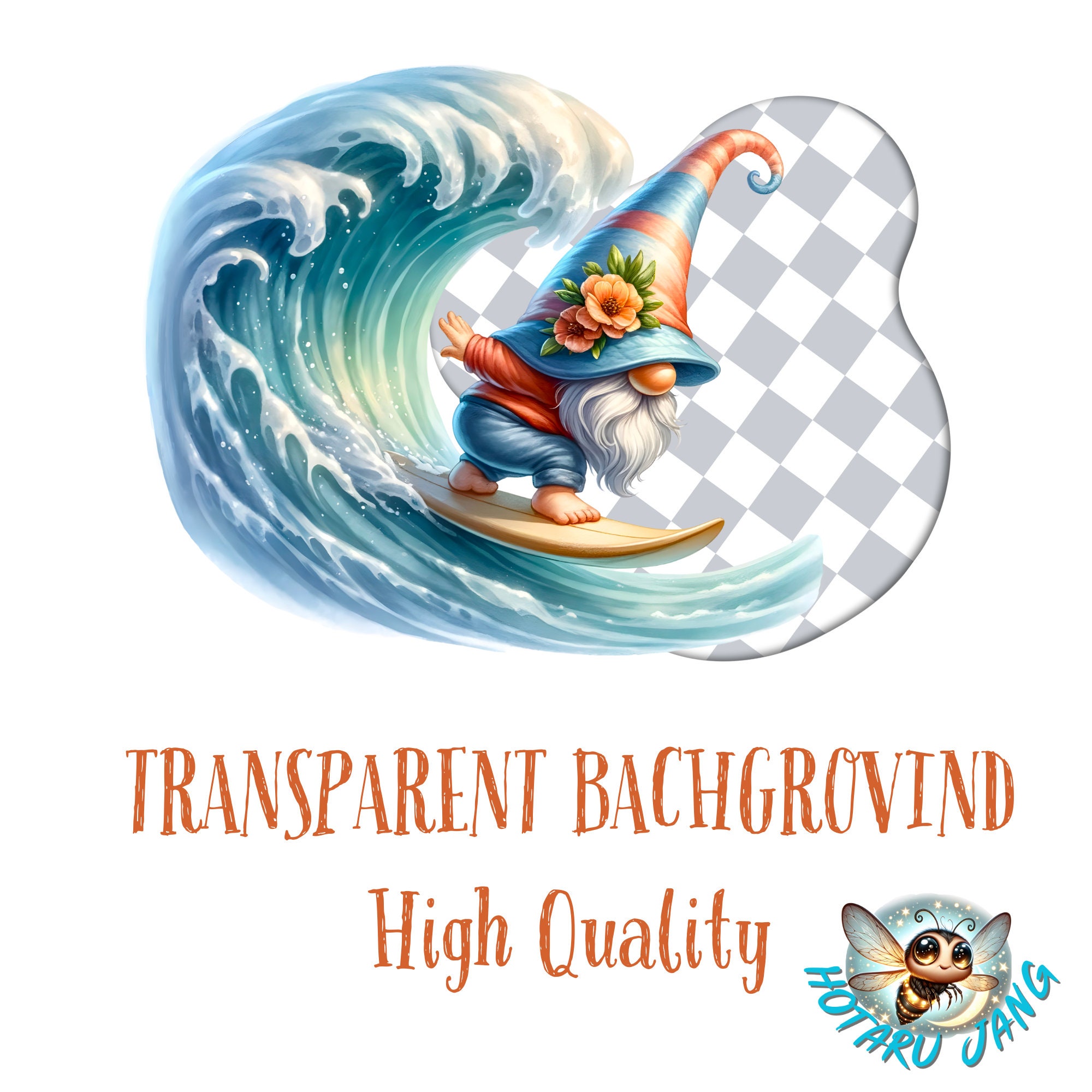 Summer Beach Gnome Watercolor Clipart Png, Sea Summer Gnome, Nature ...