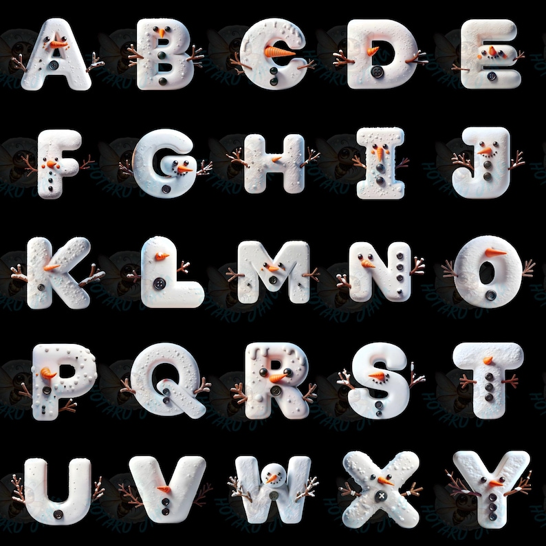 Snowman Alphabet&numbers Clipart Snowman Letters Numbers Clipart ...