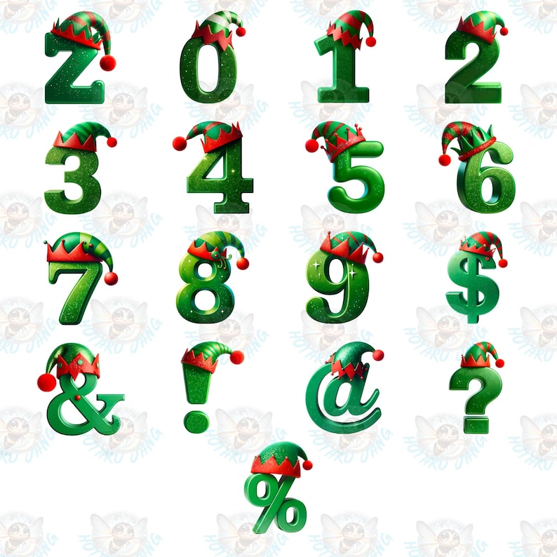 Elf Alphabet&numbers Clipart Merry Christmas Elf Christmas PNG Alphabet ...
