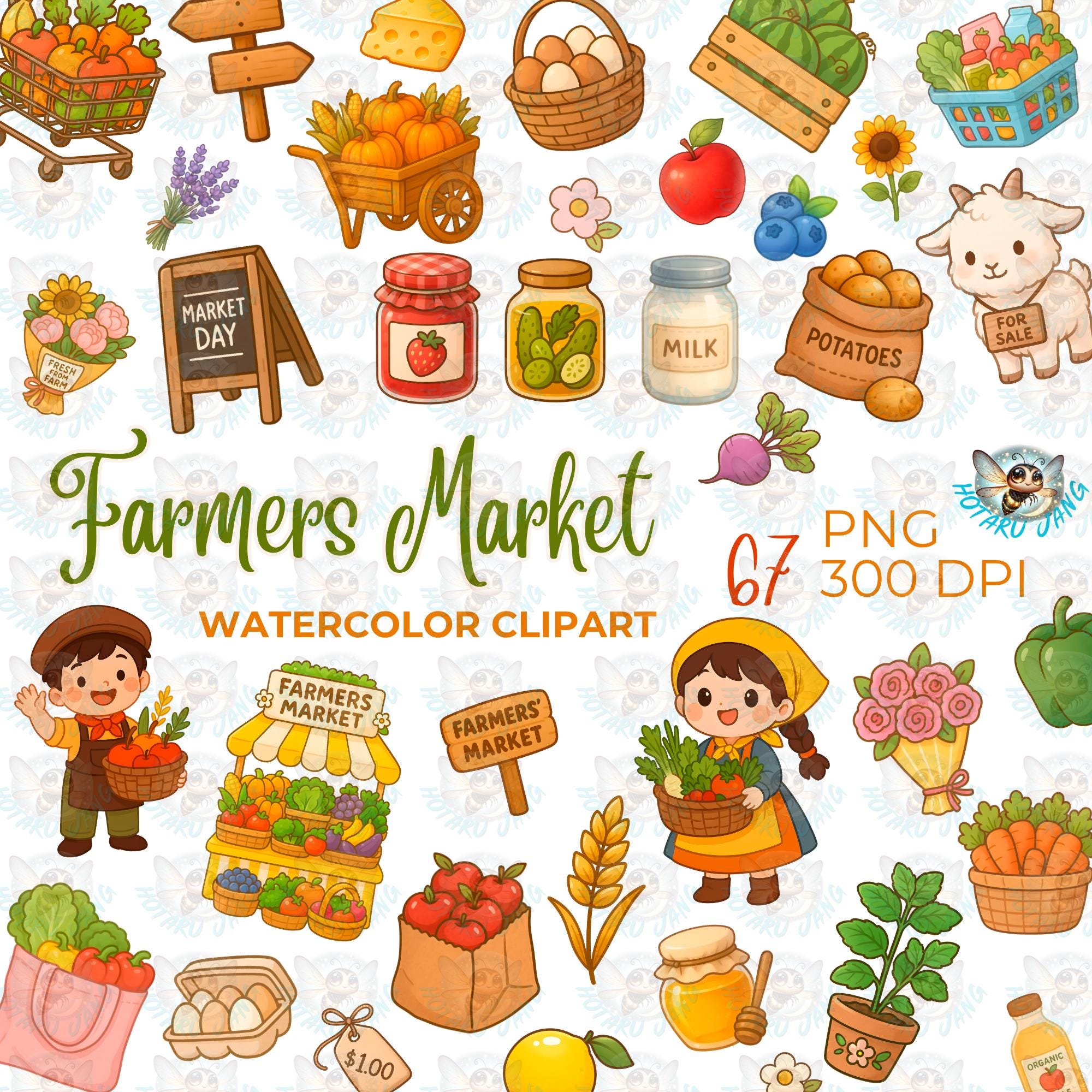 Farmers Market PNG, Girly Fresh Market Clipart & Shop Local Farmer Bag ...