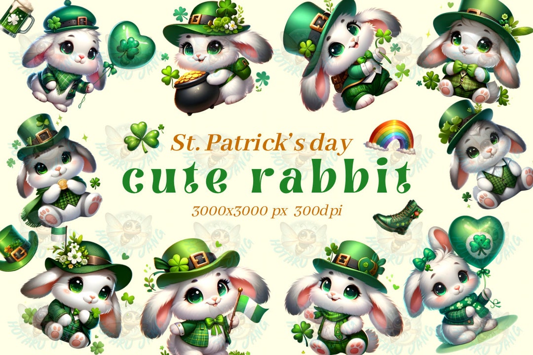 Cute Rabbit St. Patrick's Day, Rabbit Clipar, Happy St. Patrick's Day ...