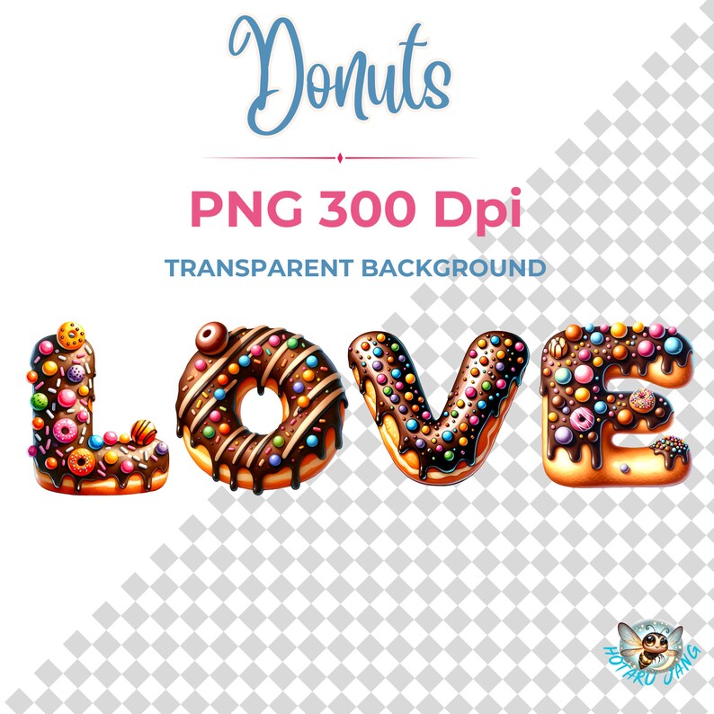 Donut Alphabet & Numbers Clipart | 36-piece Watercolor Set | Sweet ...