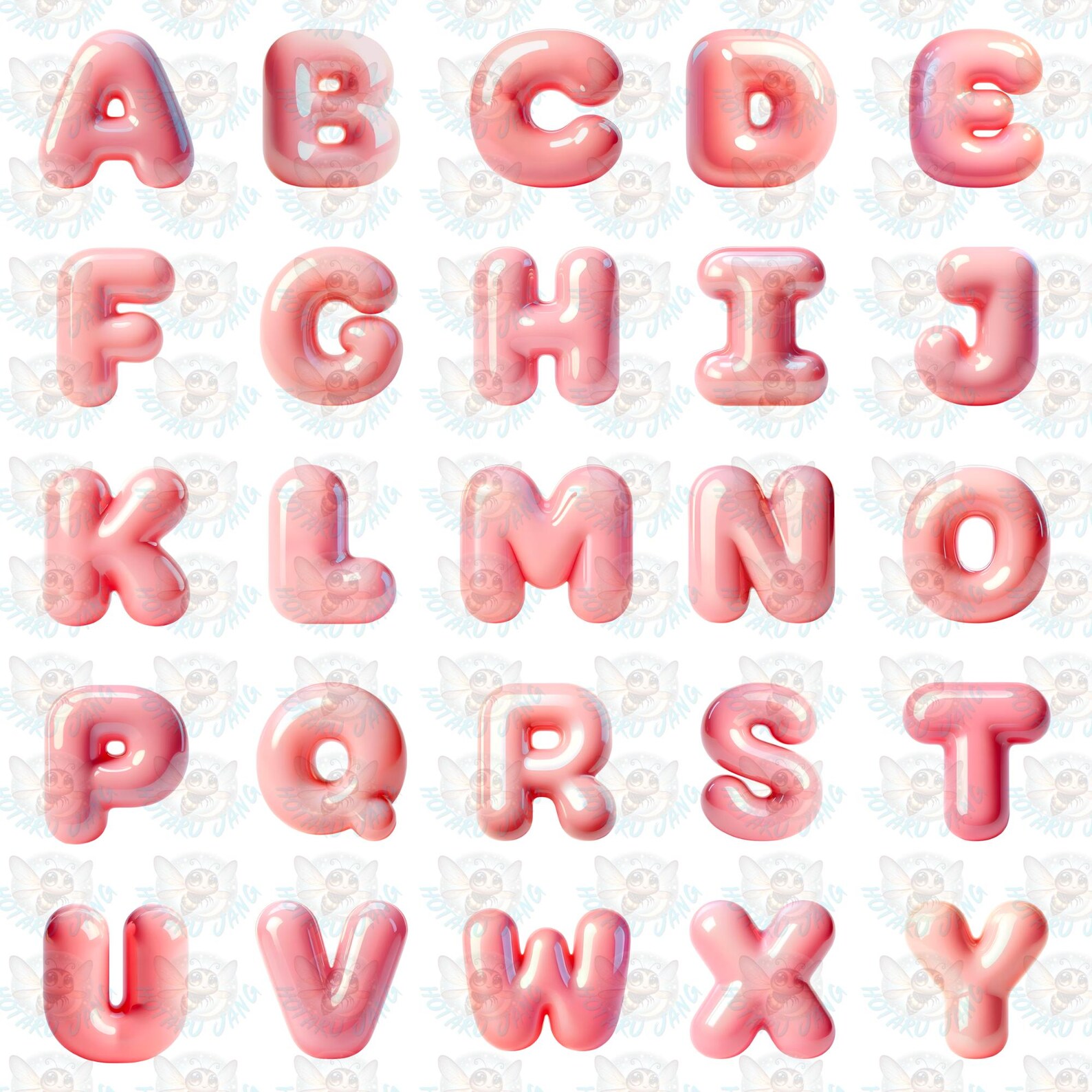 Jelly Bubble Alphabet Clipart, Pink Letters Clipart, Cute Candy Png - Etsy