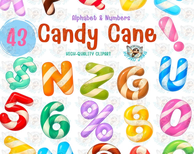 Candy Cane Christmas Alphabet PNG: Festive Letter Clipart Images ...