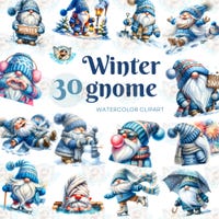 Christmas Gnome Clipart Bundle 26 PNG, Cute Nordic Gnome Christmas ...