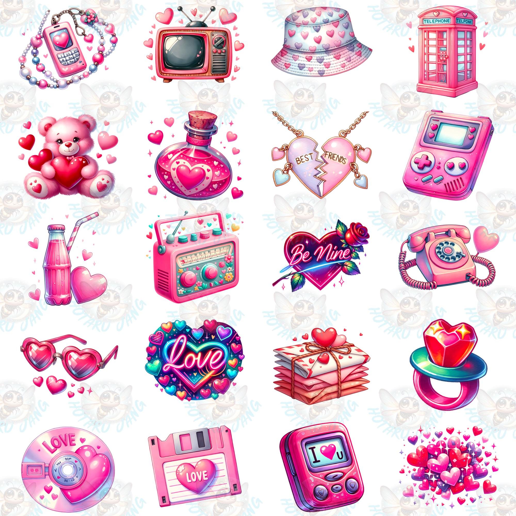 90's Valentines Clipart, 90's Clipart, Valentines Day Clipart ...