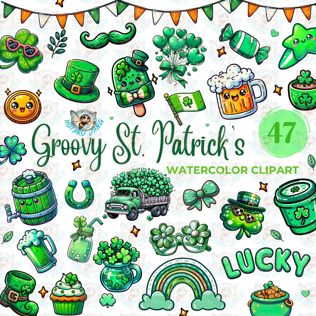 Groovy St.patrick's Day Clipart , St.patrick's Day Png, Disco Shamrock ...