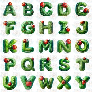 Ladybugs Alphabet & Numbers, Ladybug Alphabet, Letter, Spring - Etsy