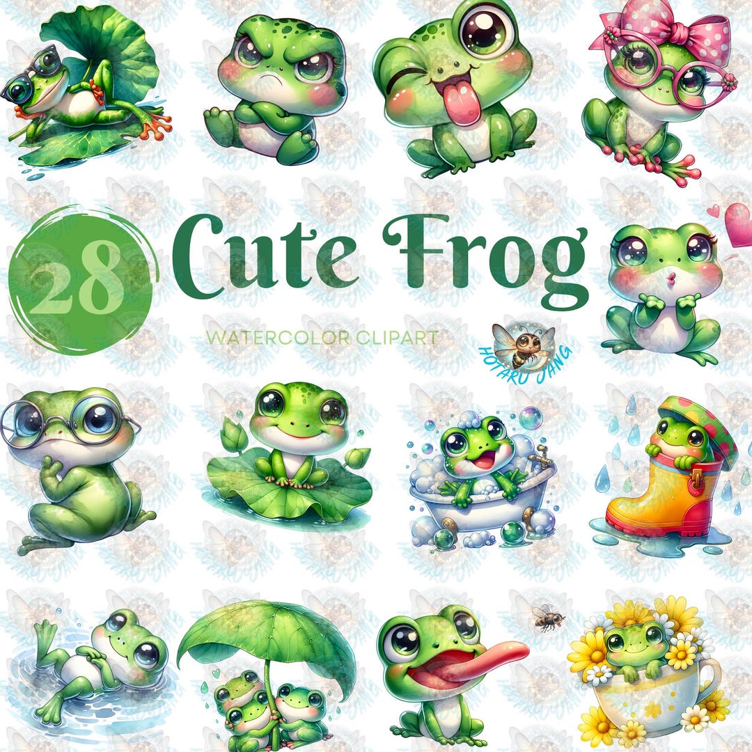 Cute Frog Clipart, Wetland Animals Clipart, Cute Animals, Frog and ...