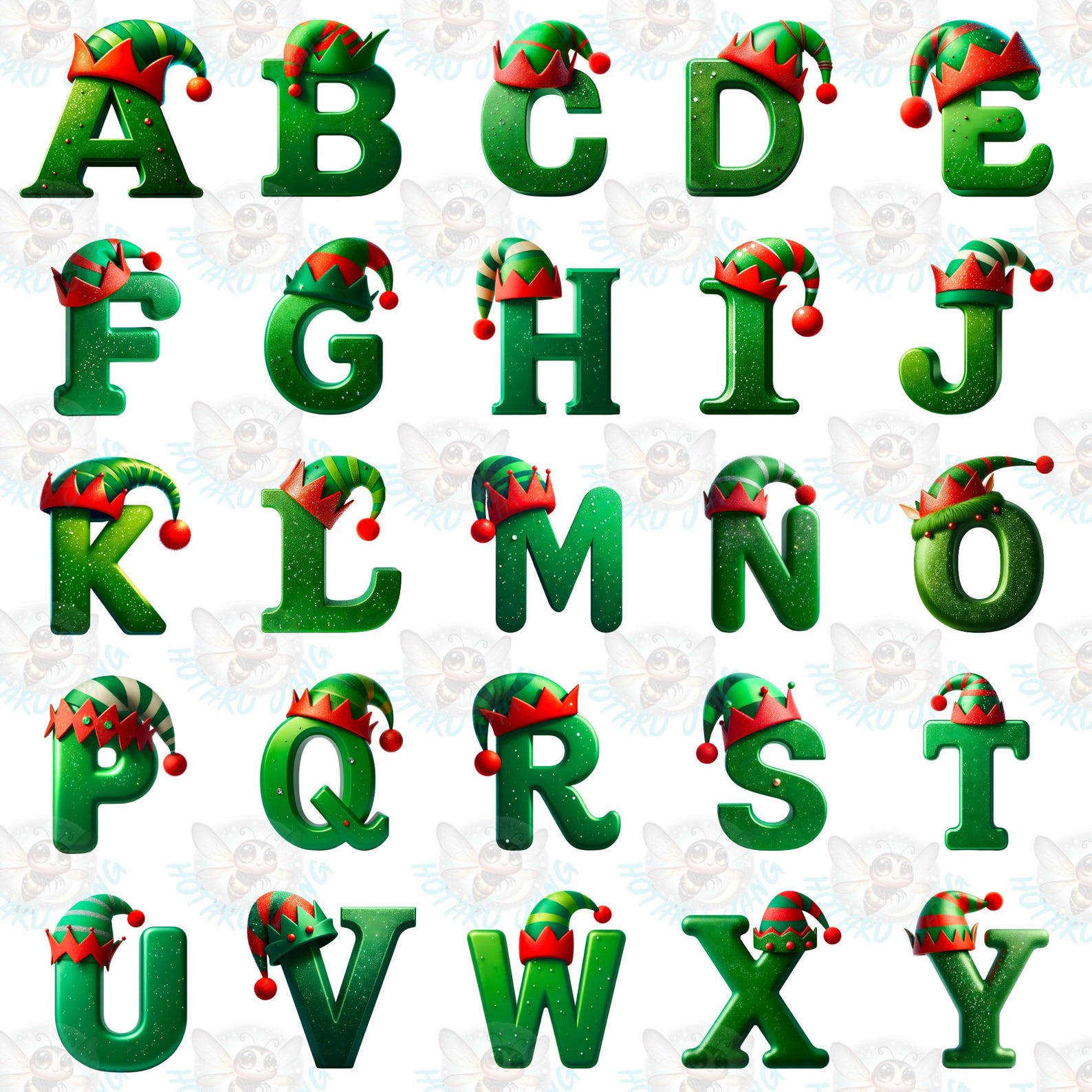 Elf Alphabet&numbers Clipart Merry Christmas Elf Christmas PNG Alphabet ...