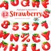 Strawberry Watercolor Alphabet & Numbers Clipart (digital Download) - Etsy